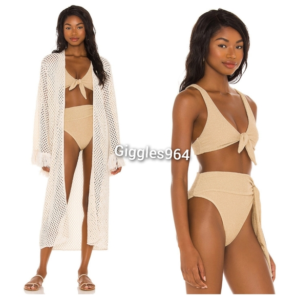 Beach Riot | Swim | Beach Riot Claire Grace Bikini Set Gold | Poshmark